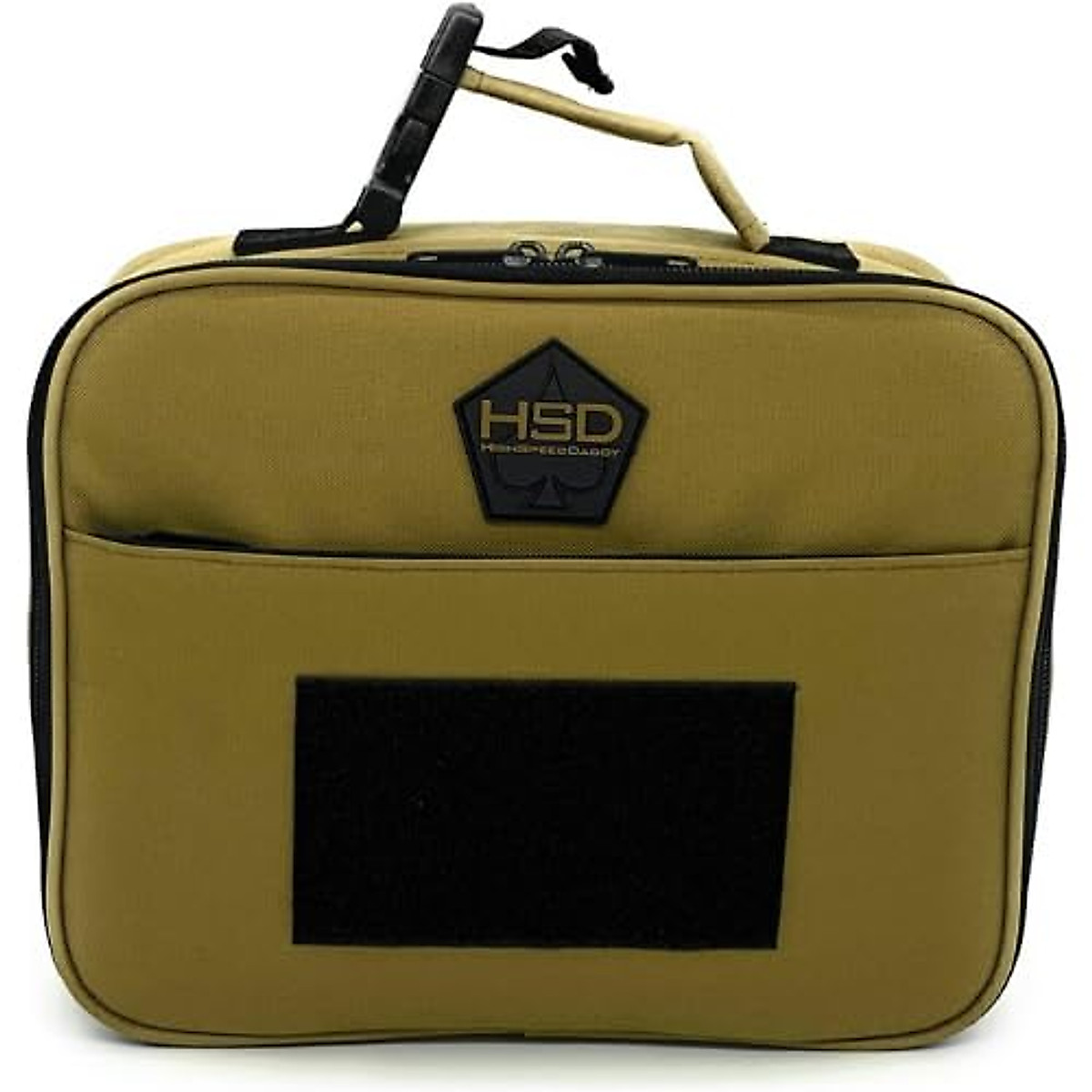 HSD Lunch Bag - 8mm Thick Foam Insulation, Water Resistant, Lunch Box, Buckle Handle, Outside Pocket for Snacks & Utensils, Inside Mesh Pocket, Easy Clean Lining (Coyote Brown)