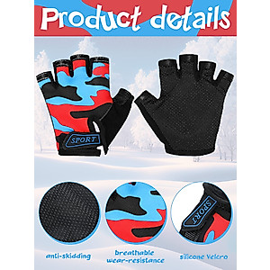 3 Pairs Kids Half Finger Gloves Sport Gloves Non-Slip Gel Gloves for Children Cycling Riding Biking (Classic,3-5 Years)