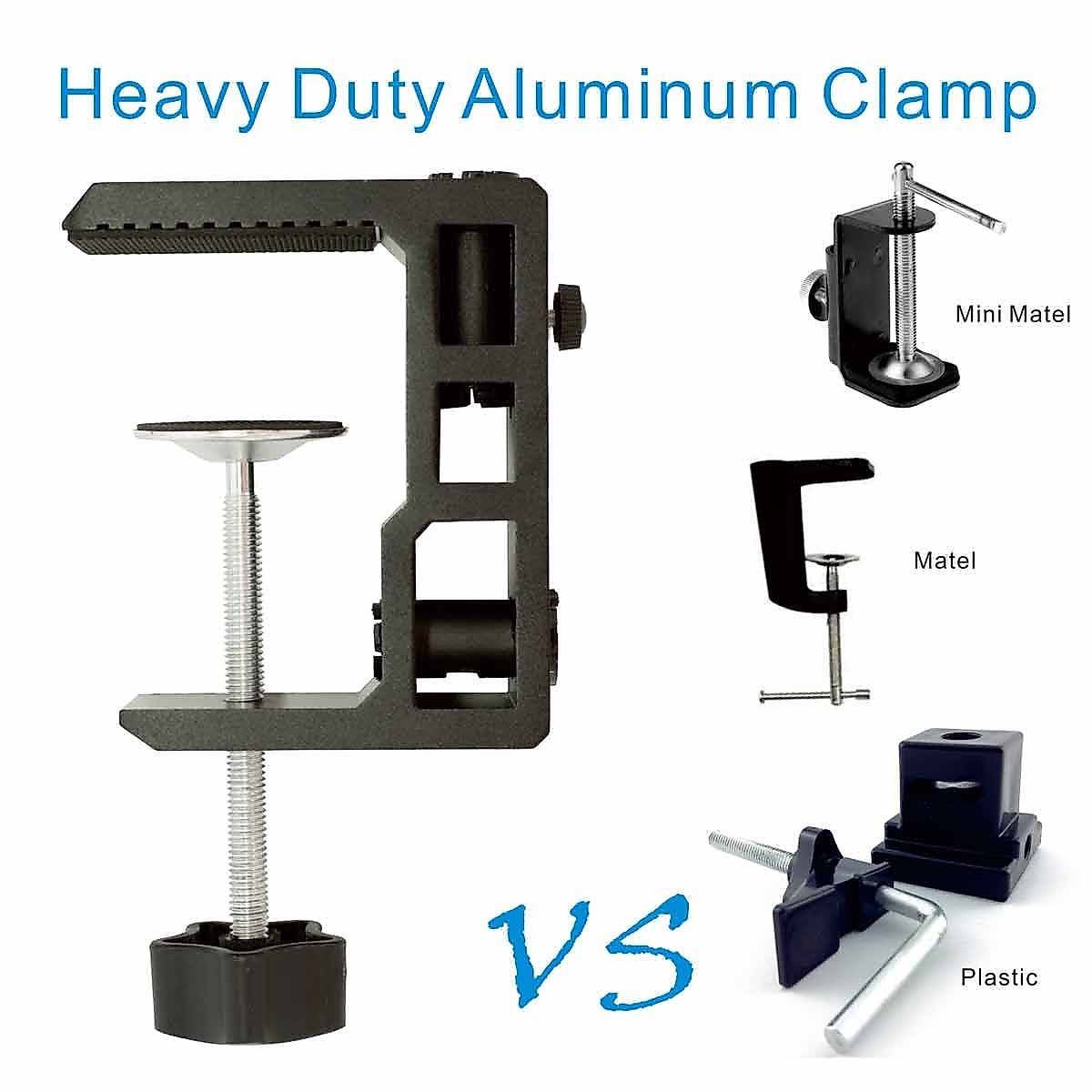 Replacement Heavy Duty C Clamp for 1/2” Base Magnifying Lamp，XINME Desk Lamp，Swing Arm Lamp，Phone Mount，I pad Mount，Tablet Holder，Mic Holder (G2 BLACK)