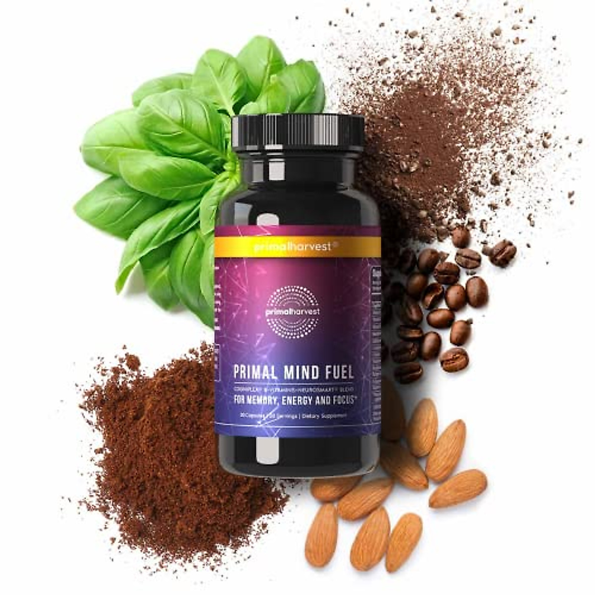 Primal Harvest Primal Mind Fuel & Multivitamin Supplements for Women and Men Multi Vitamin Capsules and Mind Fuel Brain Booster Pills Bundle