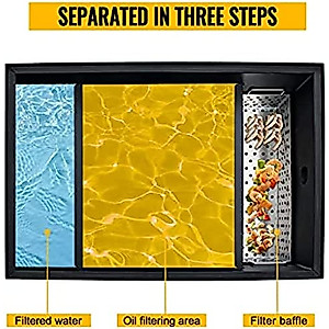 Commercial Grease Interceptor Trap 70 Lb - Carbon Steel Grease Trap Under Sink For Restaurant Cafe - Under Sink Grease Trap 4-35 GPM - Waste Water Oil-water Separator For Restaurant,50 LB