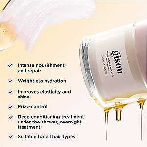 Gisou Honey Infused Hair Mask to Hydrate and Repair for Softer, Stronger, More Manageable Hair (7.8 oz)