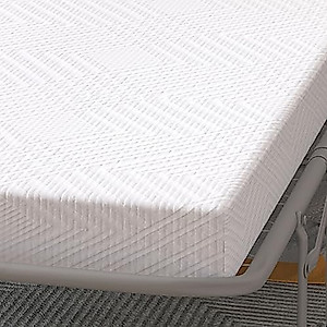 Dyonery 4.5 Inch Memory Foam Sofa Bed Mattress Replacement with Fiberglass-Free Fabric and Washable Cover for Sleeper Sofa and Couch Beds, Full Size, White (Sofa Not Included) 
