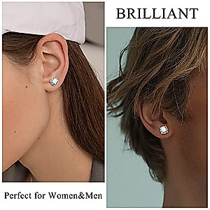CASSIECA Moissanite Stud Earrings 0.6ct-4ct D Color VVS1 Clarity Brilliant Round Cut Lab Created Diamond Earrings 18K White Gold Plated 925 Sterling Silver Moissanite Earrings