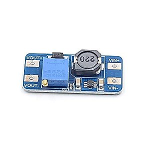 DAOKI 5 Pcs DC-DC Boost Converter MT3608 2V-24V to 5V-28V 2A Adjustable Voltage Regulator Step Up Power Supply Module for Arduino with 24AWG Wire