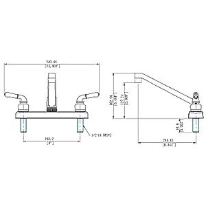 Laguna Brass 1300BZ RV Mobile Home Non-Metallic Swivel Kitchen Sink Faucet Brushed Bronze Finish