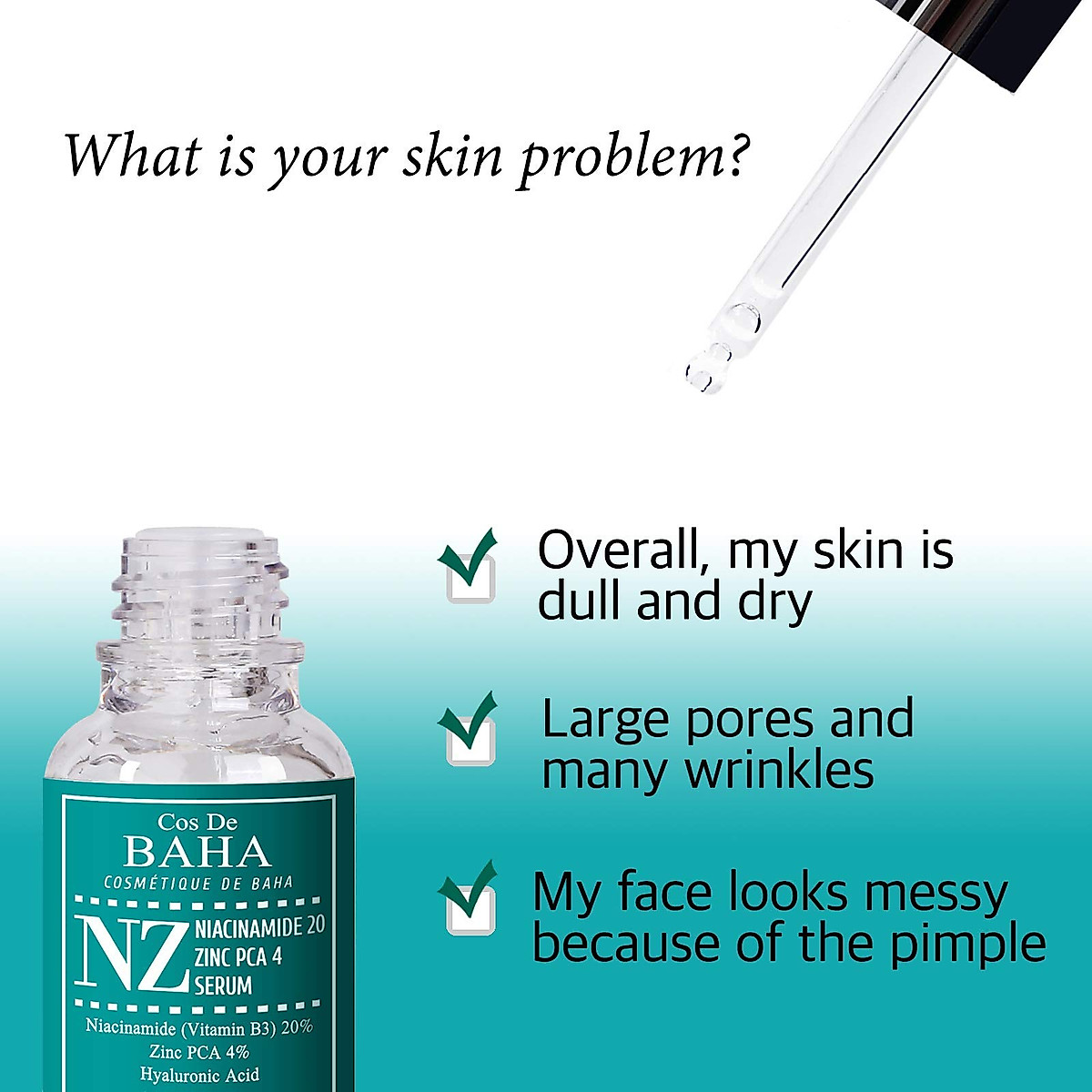 Niacinamide 20% + Zinc PCA 4% Serum for Face, Pore Reducer, Uneven Skin Tone Treatment, Diminishes Acne Prone, Skin Balancing Pore Reducing, Restores Elasticity, 1 Fl Oz