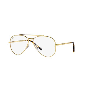 Ray-Ban RX3625V New Aviator Prescription Eyewear Frames, Legend Gold/Demo Lens, 58 mm