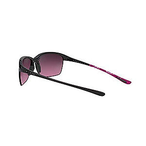 Oakley Women's OO9191 Unstoppable Rectangular Sunglasses, Polished Black/Rose Gradient Polarized, 65 mm