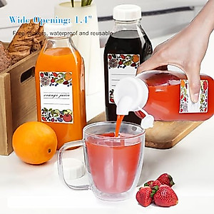 Milk Bottle with Dispenser Cap, 100% Airtight Heavy Duty Screw Lid. 2 Pack 32 Oz Reusable Glass Bottles with 3 Lids! Jug Pitcher, Buttermilk, Water, Juice Bottles w Cap, Syrup, Honey