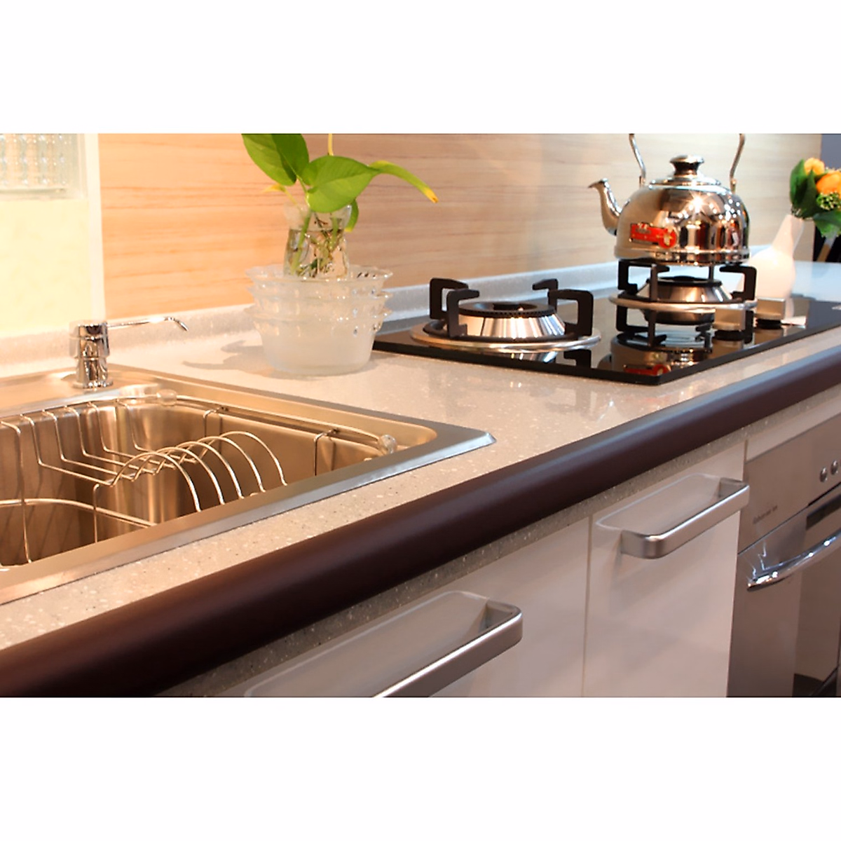 M2cbridge L Shape Extra Thick Furniture Table Edge Protectors Foam Baby Safety Bumper Guard 6.5 Ft (Off White)