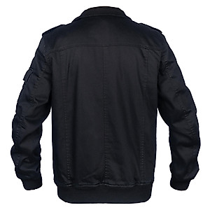 whattry Mens Casual Washed Cotton Military Jacket Warm Canvas Windbreaker