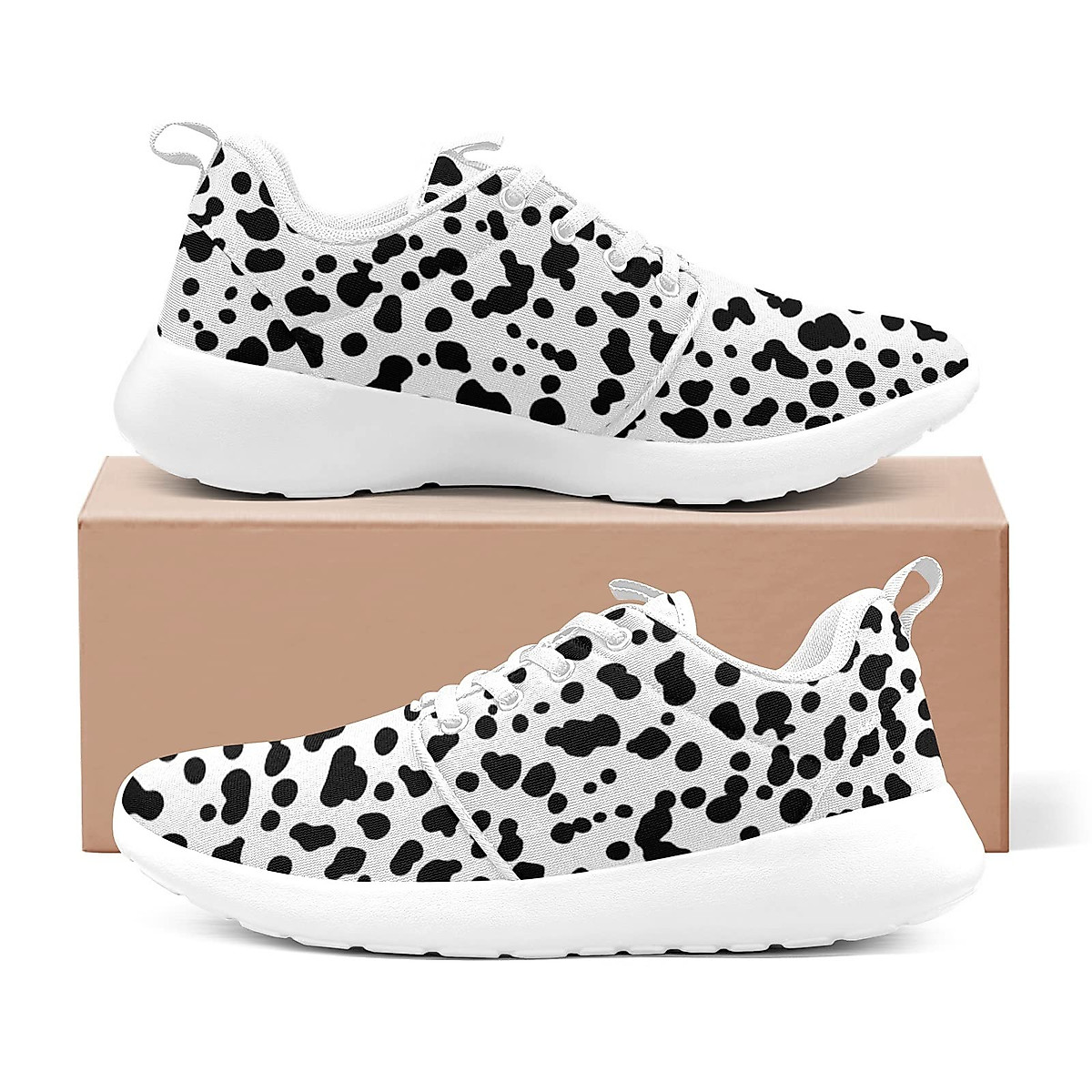 Pitovozu Dalmatian Puppy Dog Skin Shoes for Women Walking Running Athletic Lightweight Shoes Tennis Sports Comfortable Sneaker Gifts