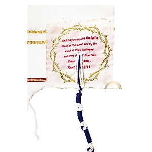 3 ARCHES USA, The Blood Of Yeshua The Messiah,Prayer Shawl from Israel Messianic Tallit Prayer Shawl- Red 72"x 22" Jewish Prayer Shawl with Bag, Scripture Corners & Hebrew Prayer