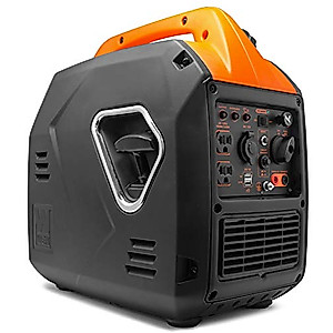 WEN 56203i Super Quiet 2000-Watt Portable Inverter Generator w/Fuel Shut Off, CARB Compliant, Ultra Lightweight, Black/Orange