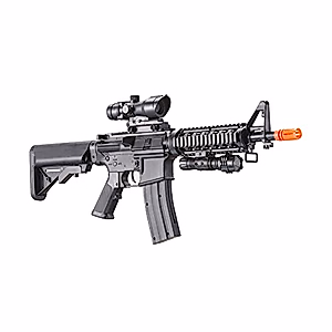 350 FPS Heavy Version M4 Airsoft ABS Plastic Spring Rifle w/Flashlight and Red Dot Sight (Color: Black)