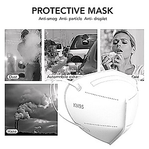 YIDERBO White KN95 Face Mask Pack of 20 Individually Packaged 5-Ply Disposable Face Masks Filter Efficiency≥95% Protection Against PM2.5, Fire Smoke, Dust Cup Dust Mask