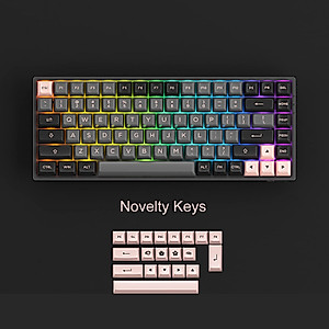 Akko Black&Pink 75% Hot-swappable Mechanical Gaming Keyboard with PBT Keycaps, 2.4G Wireless/Bluetooth/Wired 3084B Plus 84-Key RGB Keyboard, Compatible with Mac & Win Jelly Purple Switches