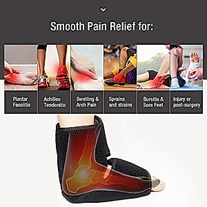 ARRIS Ice Pack Wrap for Ankle, Soft Foot Brace with Reusable Flexible Gel Pack for Heel Injuries, Bursitis, Pain Relief, Plantar Fasciitis, Achilles Tendonitis and Ankle Sprain, Swelling