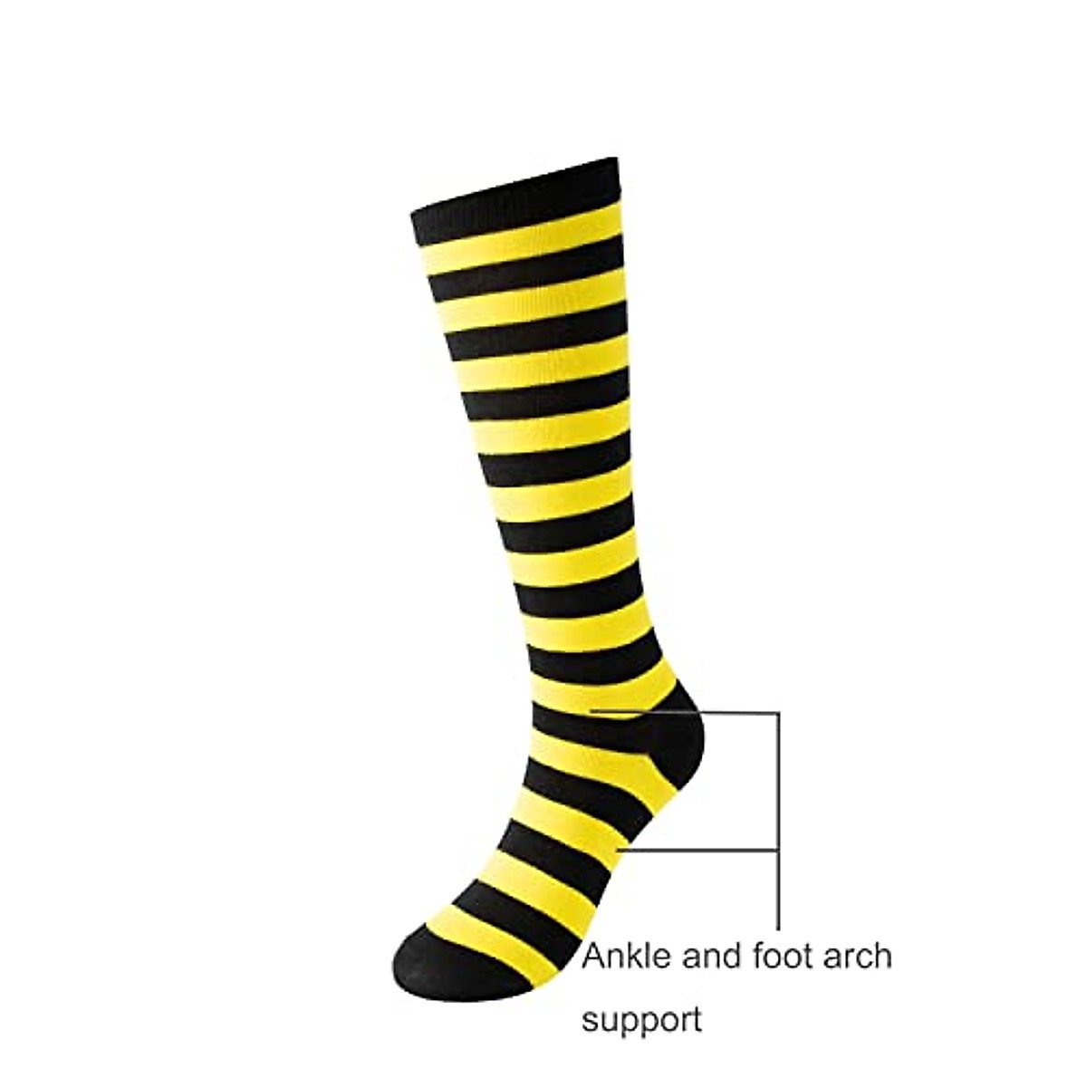 Cerebro Knee High Socks for Kids Stripes Girls Cotton Calf Athletic Tube Socks,SOCKS (1Pairs 10-15Y, 1Pairs black) …