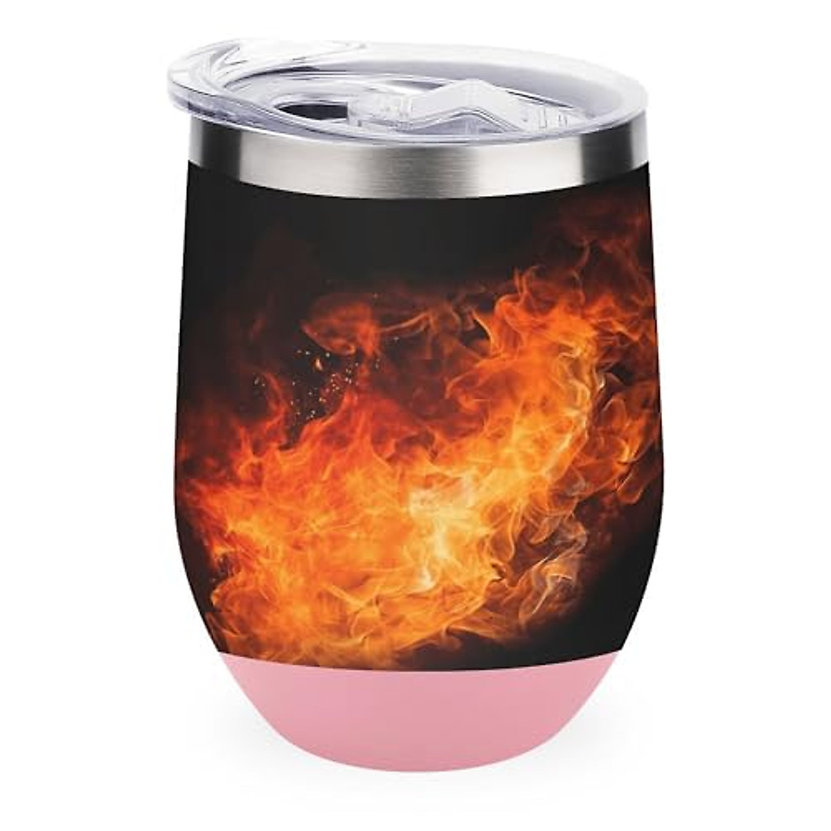 WYUSPGK 304 Stainless Steel Insulated Cup, Roaring Flame Print Smooth Rim, Durable & Reusable - Perfect for Office, Home, And Travel