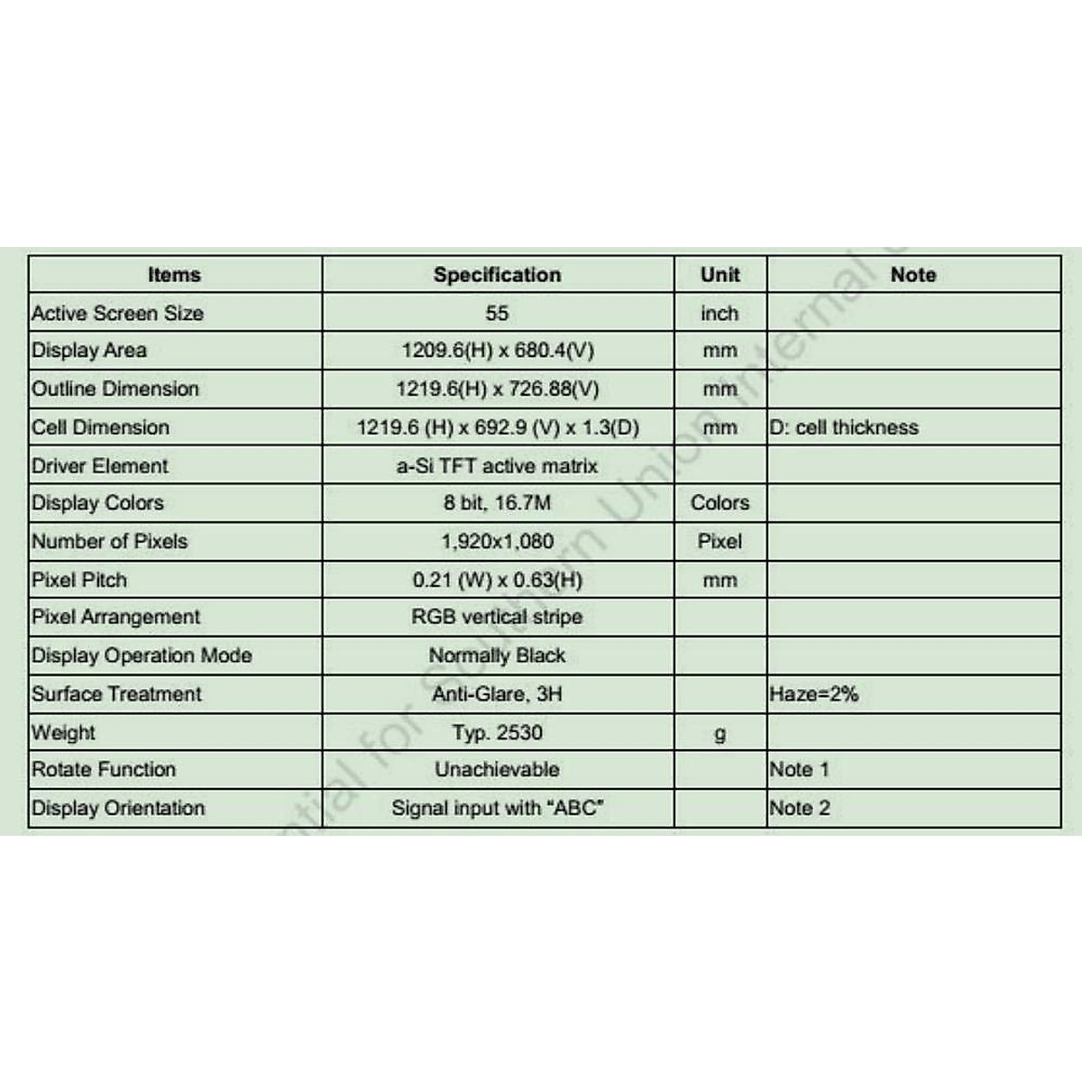 SANZAMELIN 55 inch 1920 * 1080 TFT LCD Module Screen with LVDS Interface Display and IPS Viewing Angle Panel