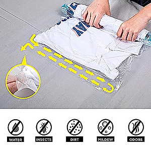 Indefinable Storage Bags No Vacuum,Space Bags Compression for Travel Storage,Hand Roll Seal Vacuum Bags for Clothes,Travel Space Saver Bags Roll Up Compression Storage Bags