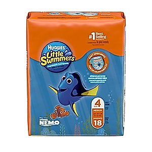 Huggies Little Swimmers Disposable Swimpants, Swim Diaper, Size Medium, 18 Ct. (Pack of 4)