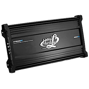 Lanzar Amplifier Car Audio, 3,000 Watt, 5 Channel, 2 Ohm, Bridgeable 4 Ohm, MOSFET, RCA Input, Bass Boost, Mobile Audio, Amplifier for Car Speakers, Car Electronics, Wireless Bluetooth (HTG558BT)