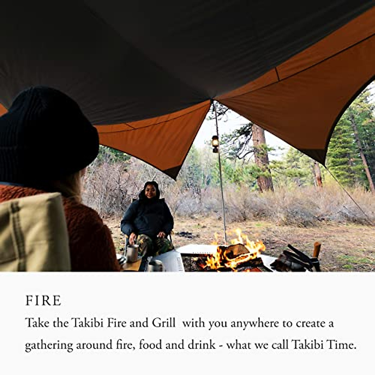 Snow Peak Takibi Fire & Grill - Foldable Fire & Grill - Perfect for Backyards, Camping Trips & More - Cooking Accessory for Patios or Backyards