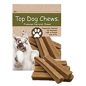 Top Dog Chews – Medium Himalayan Yak Cheese for Dogs, 100% Natural & Long-Lasting Dog Treats, Gluten Free & Digestible Cheese Sticks, Sold by The Pound (1LB, ~5 Dog Chews)