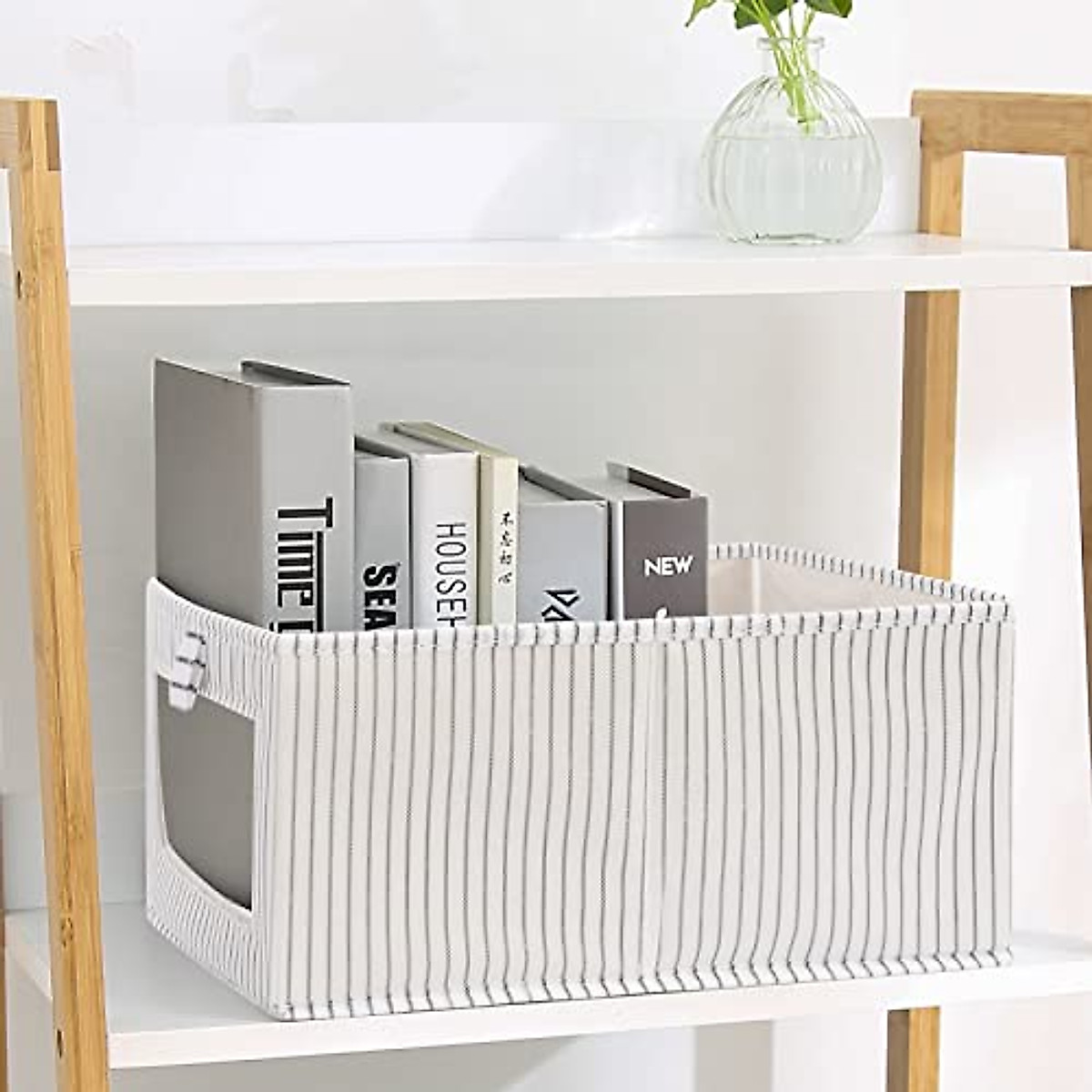 BAIYOUKE 2 Pack Storage Baskets, Foldable Organizing Basket Bin for Home, Nursery, Closet & Shelves Organization | Storage Basket Cube Shelf Organizer (Black and White Plaid)