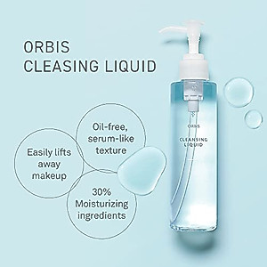 Orbis Cleansing Liquid Japanese Oil-Free Makeup Remover Cleanser | Hyaluronic Acid for Dry, Sensitive Skin (5 fl oz)