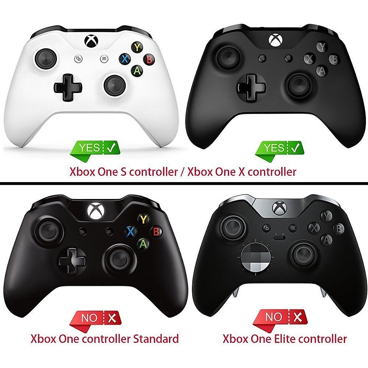 eXtremeRate Foggy Clear Black Faceplate Cover for Xbox One Wireless Controller (Model 1708), Custom Replacement Front Housing Shell for Xbox One S & Xbox One X Controller - Controller NOT Included