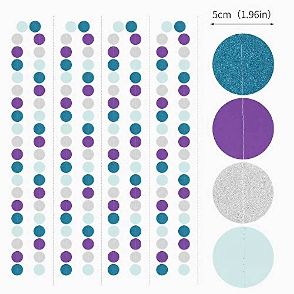 Purple-Blue Silver Frozen-Christmas Party-Decorations Streamers - 52Ft Winter Girl Birthday New Year Paper Garland Hanging Banner,Wonderland Mermaid Baby Shower Wedding Supplies Decor Lasting Surprise