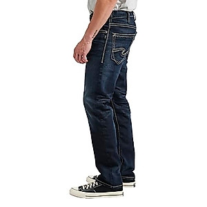 Silver Jeans Co. Men's Eddie Athletic Fit Tapered Leg Jeans, Rinse Wash, 36W x 30L