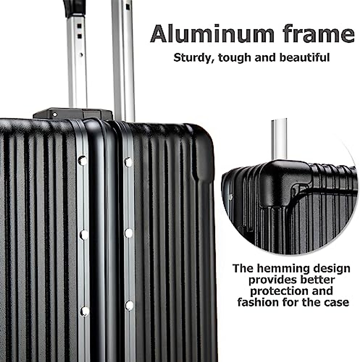 feilario Aluminium Frame Hardside Expandable Spinner Wheel Luggage, Built-In TSA lock Carry on Suitcase, with Cup Holder & Phone Holder - - in 18in/20in/24in Sizes