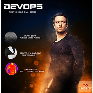 DEVOPS Men's Thermal Compression Pants, Athletic Leggings Base Layer Bottoms (2 Pack) (2X-Large, Black/Light Grey)