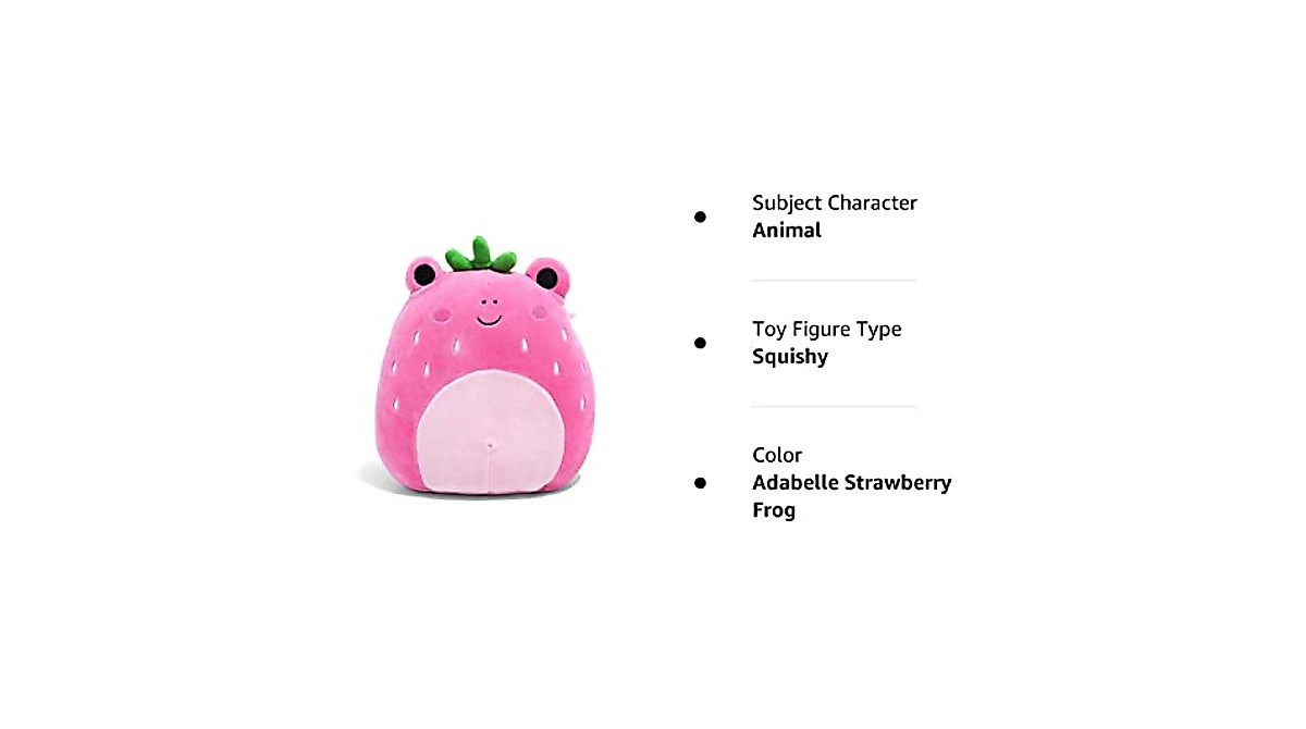 Squishmallows Kellytoy Food Squad Plush Toy - Adabelle Strawberry Frog