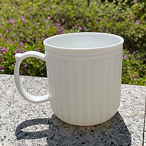 AOYITE Plastic Coffee Cups with Handles - Unbreakable BPA Free Coffee Mugs 13 oz set of 4 - Reusable Dishwasher Safe Hard Drinking Cups for Kids Kitchen Outdoor (Thick Wall)