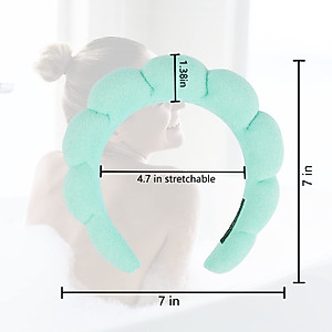 Sponge Spa Headband for Washing Face, 1 Pack Makeup Headbands for Women Girls, Wash Spa Yoga Sports Shower Head Band Terry Towel Cloth Hair Band for Skincare, Makeup Removal