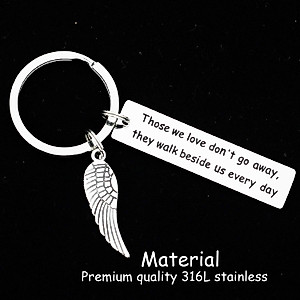 Kivosliviz Memorial Gifts Keychain for Loss of Loved One Those We Love Don't Go Away They Walk Beside Us Everyday Remembrance Gifts for Father Mother Grandpa Grandma