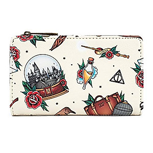 Loungefly Harry Potter Tattoo Print Faux Leather Bi-fold Wallet