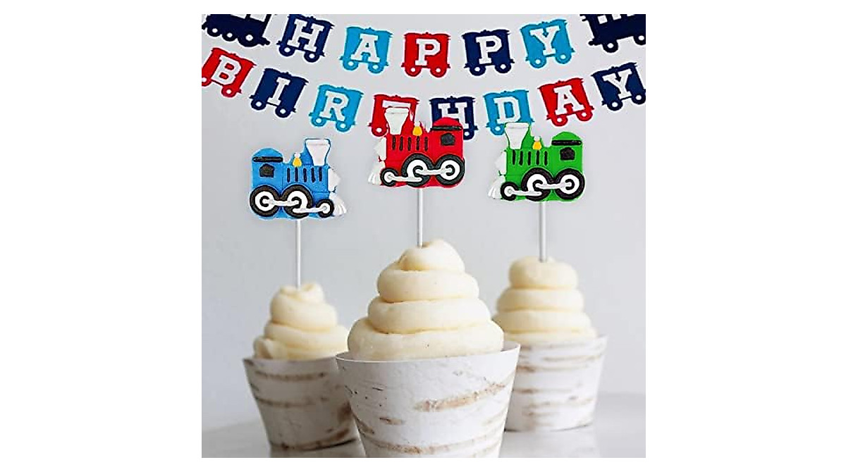 Train Shaped Lollipops for Kids' Birthday Party - 12 Assorted Flavors