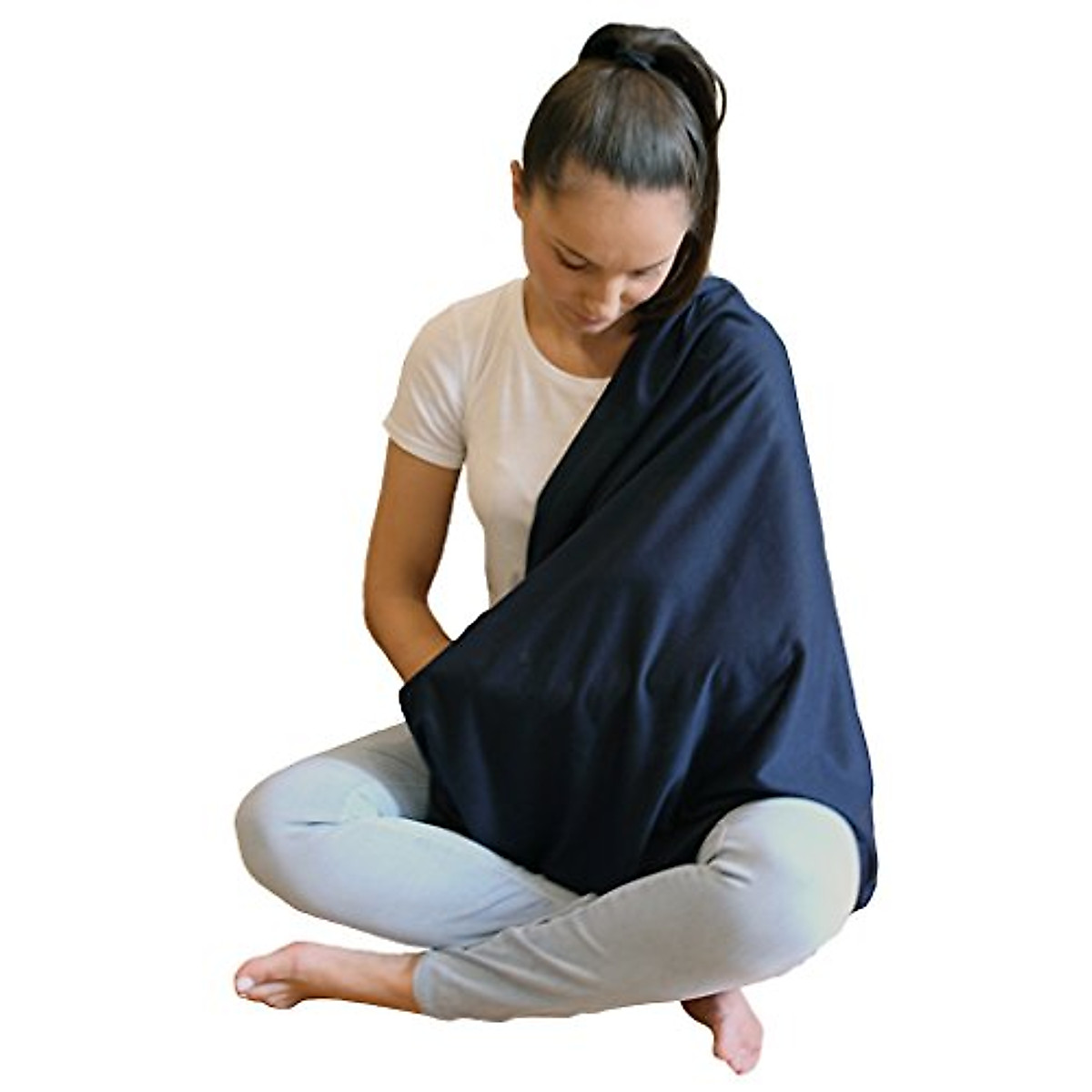 2pk LK Baby Infinity Nursing Scarf Breastfeeding Cover Ultra Soft (Grey/Navy)