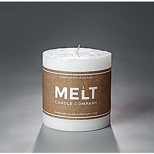 Set of 3 Pillar Candles 3" x 3" Unscented Handpoured Weddings, Home Decoration, Restaurants, Spa, Church Smokeless Cotton Wick - White