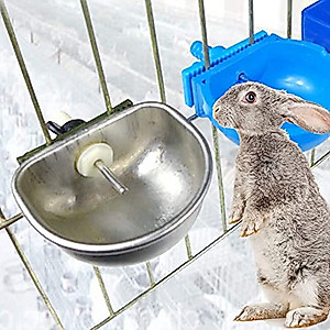 10PCS Rabbit Water Feeder Breeding Equipment Automatic Rabbit Drinker Cage Water Cup Anti-Scratch Stainless Steel Nipple Drinking Coop Cup Feeding Water Bowl