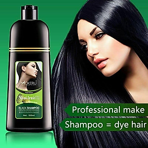 XINGYUSP Mokeru Organic Natural Fast Hair Dye, Only 5 Minutes Noni Plant Black Shampoo 500ml
