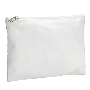 Bright Creations 6-Pack White Makeup Bag Set with Zipper - 8x6 Customizable Cotton Canvas Pouches for DIY Arts and Crafts, Items to Tie-Dye for Cosmetic Items, Stationary, Party Favors