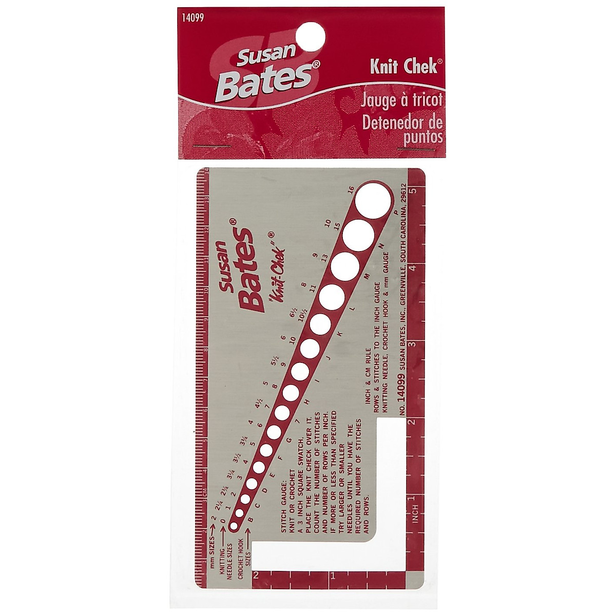Susan Bates 14099 Knit-Chek for Knitting Needle, 3 by 5-1/2-Inch